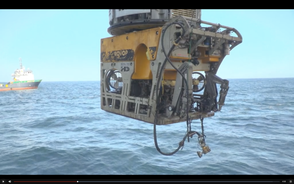 Remotely Operated Vehicle Enters Water to Support Coimbra Oil Recovery