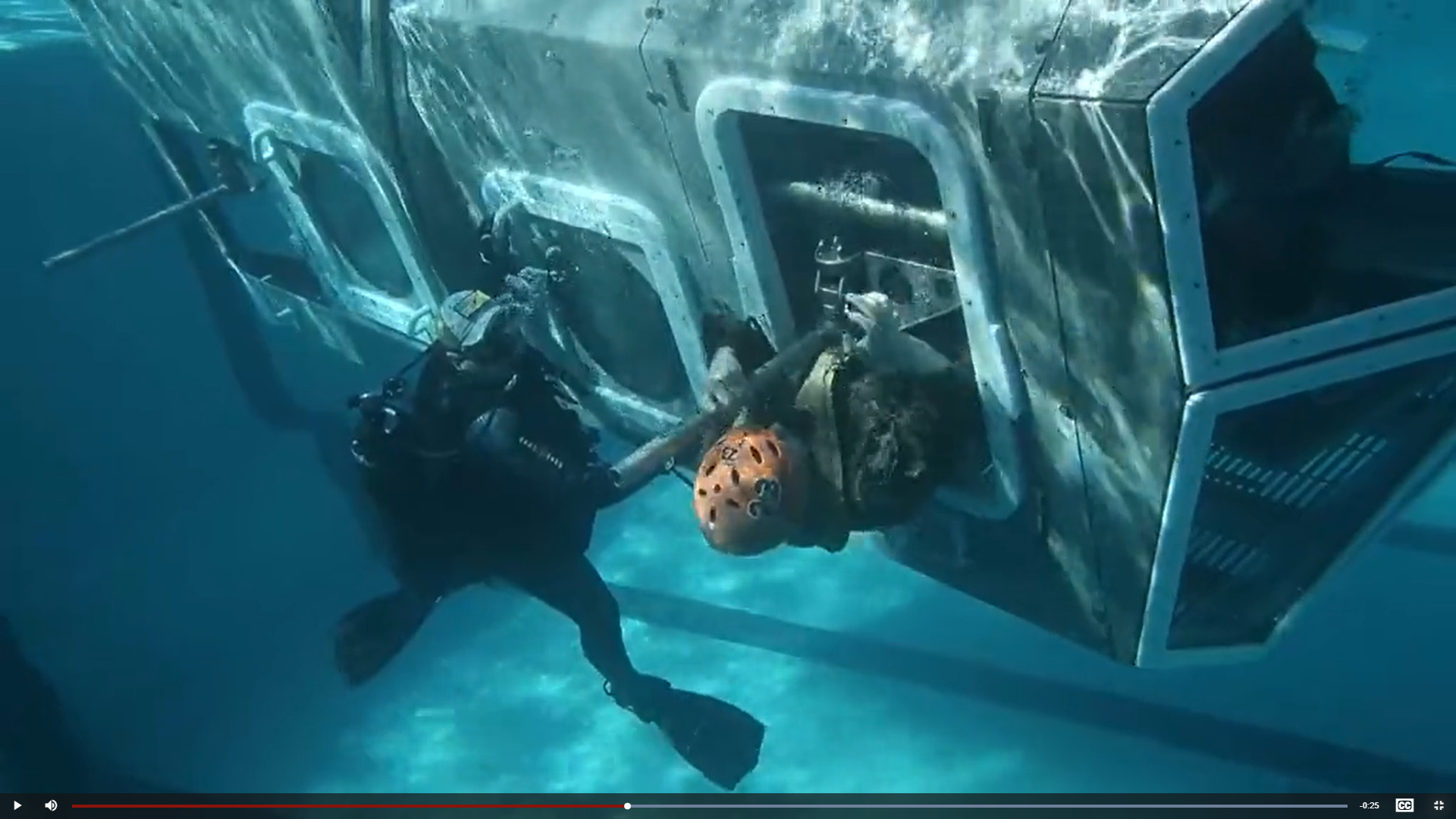 Camp Pendleton Marines submerge in Helo Dunker - Water Survival