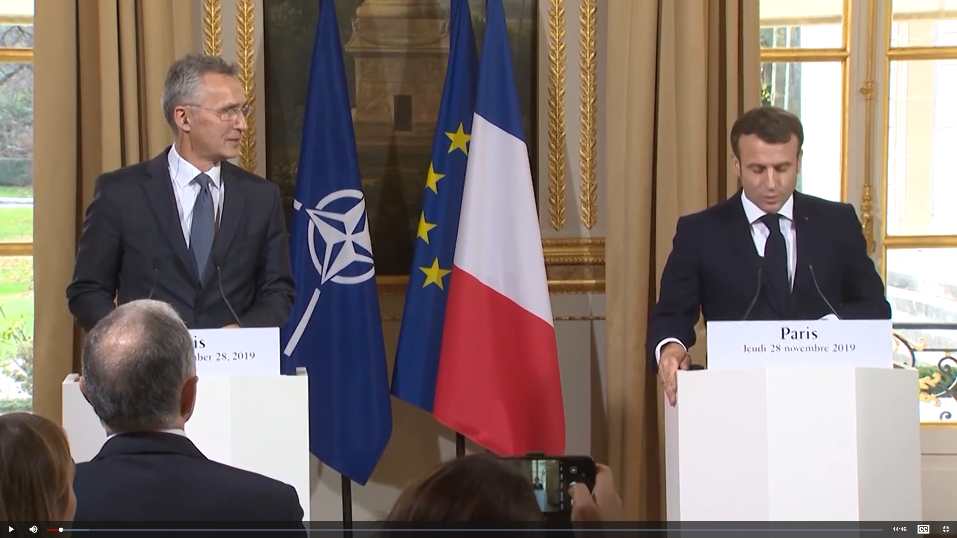 NATO Secretary General Press Point with French President (Q&A)