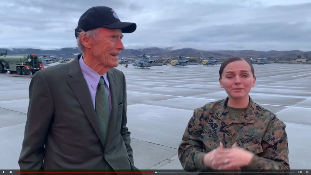 Clint Eastwood visits Marine Corps Base Camp Pendleton in California